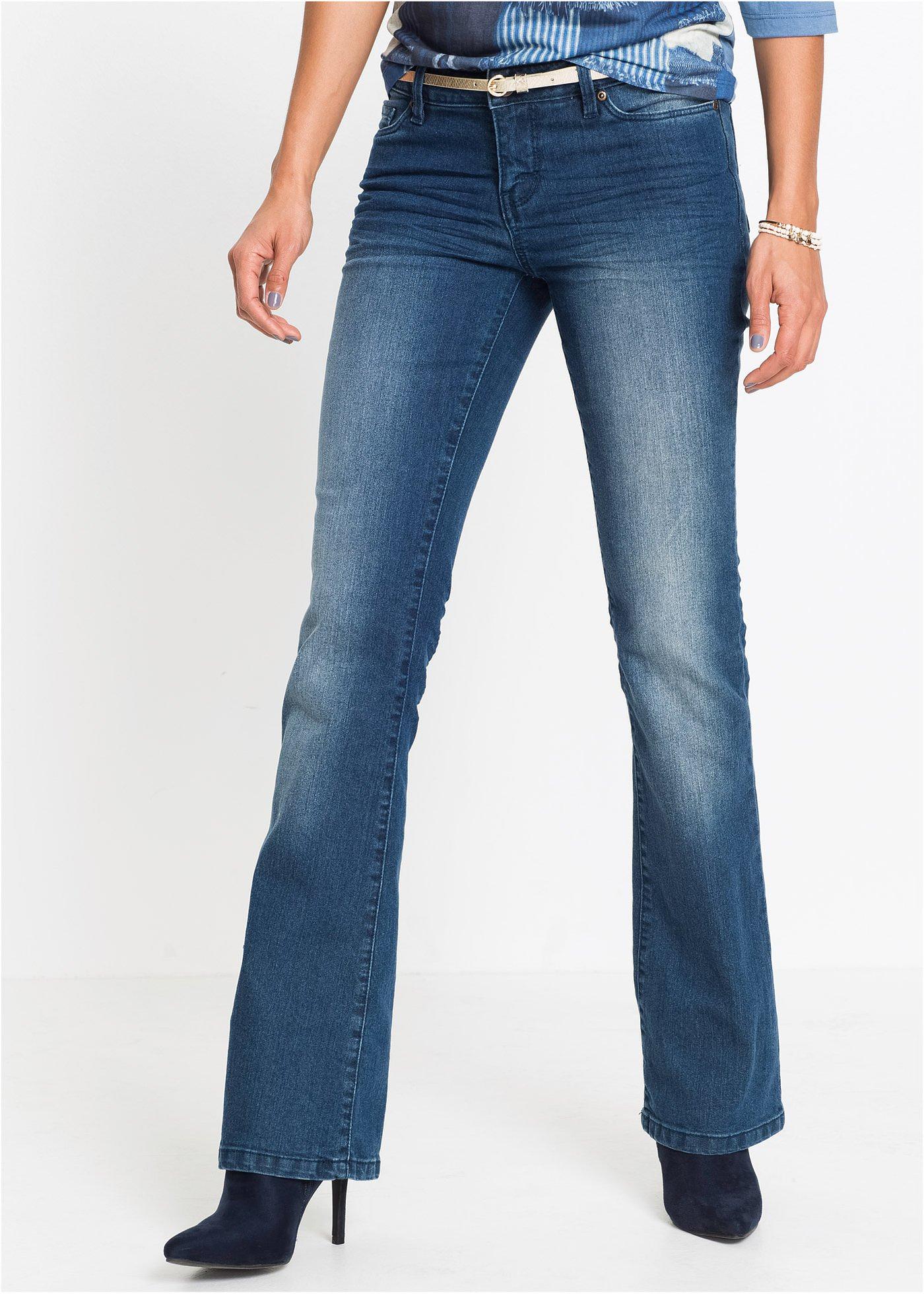 Stylische Jeans mit ausgestelltem Bein - blau denim, Normal