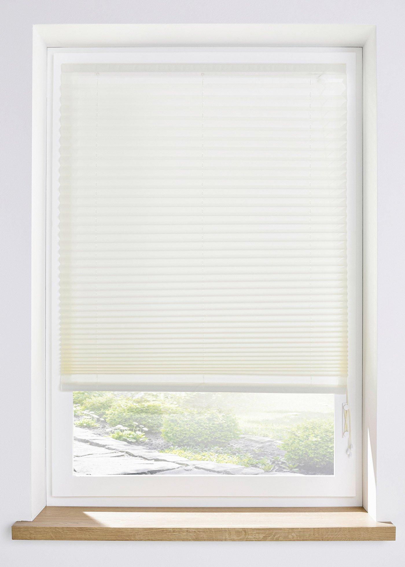 Freihängendes Plissee-Rollo mit Klettband - creme