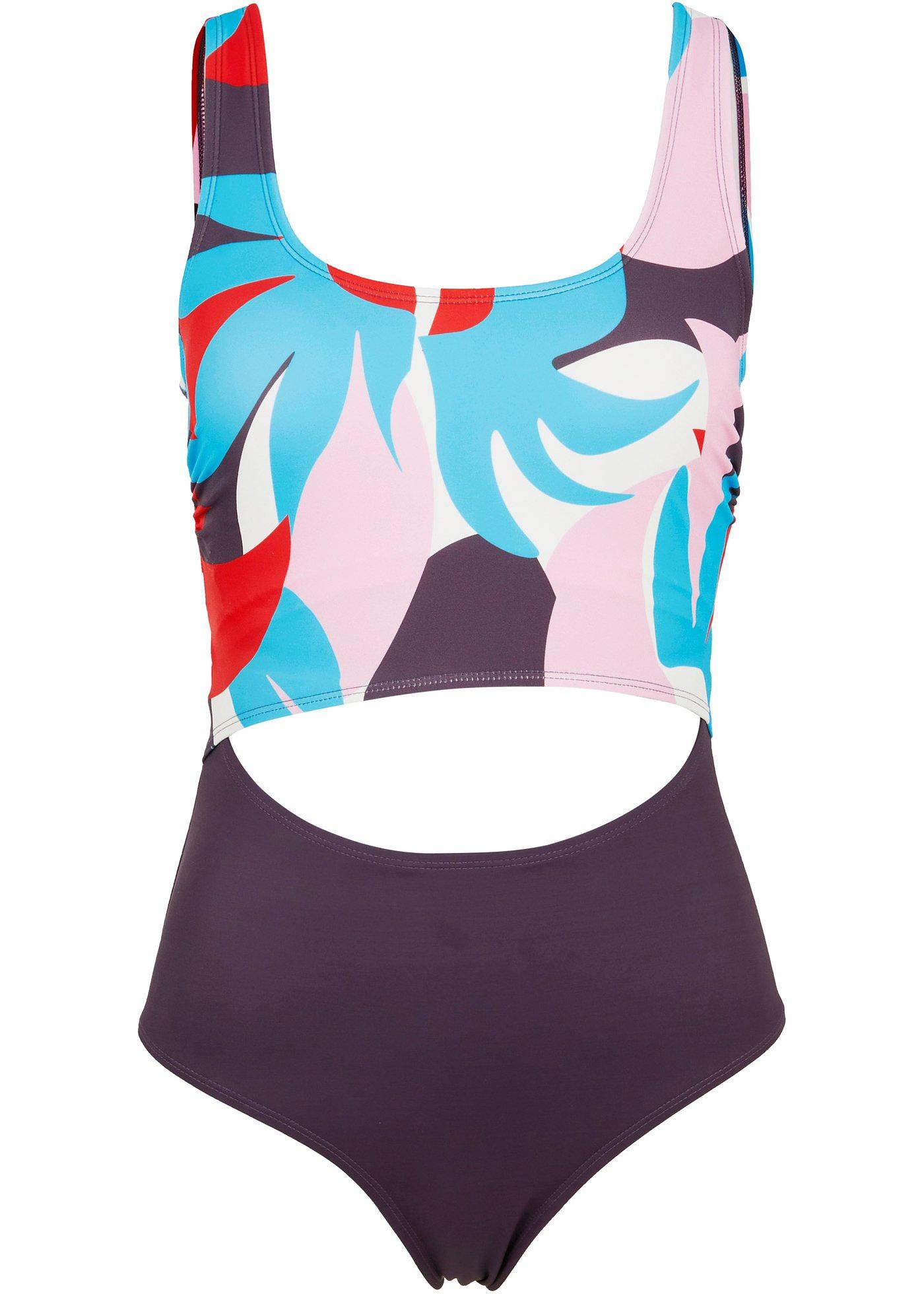 Sportlicher Shape Badeanzug mit tollem Druck - blau graphisch