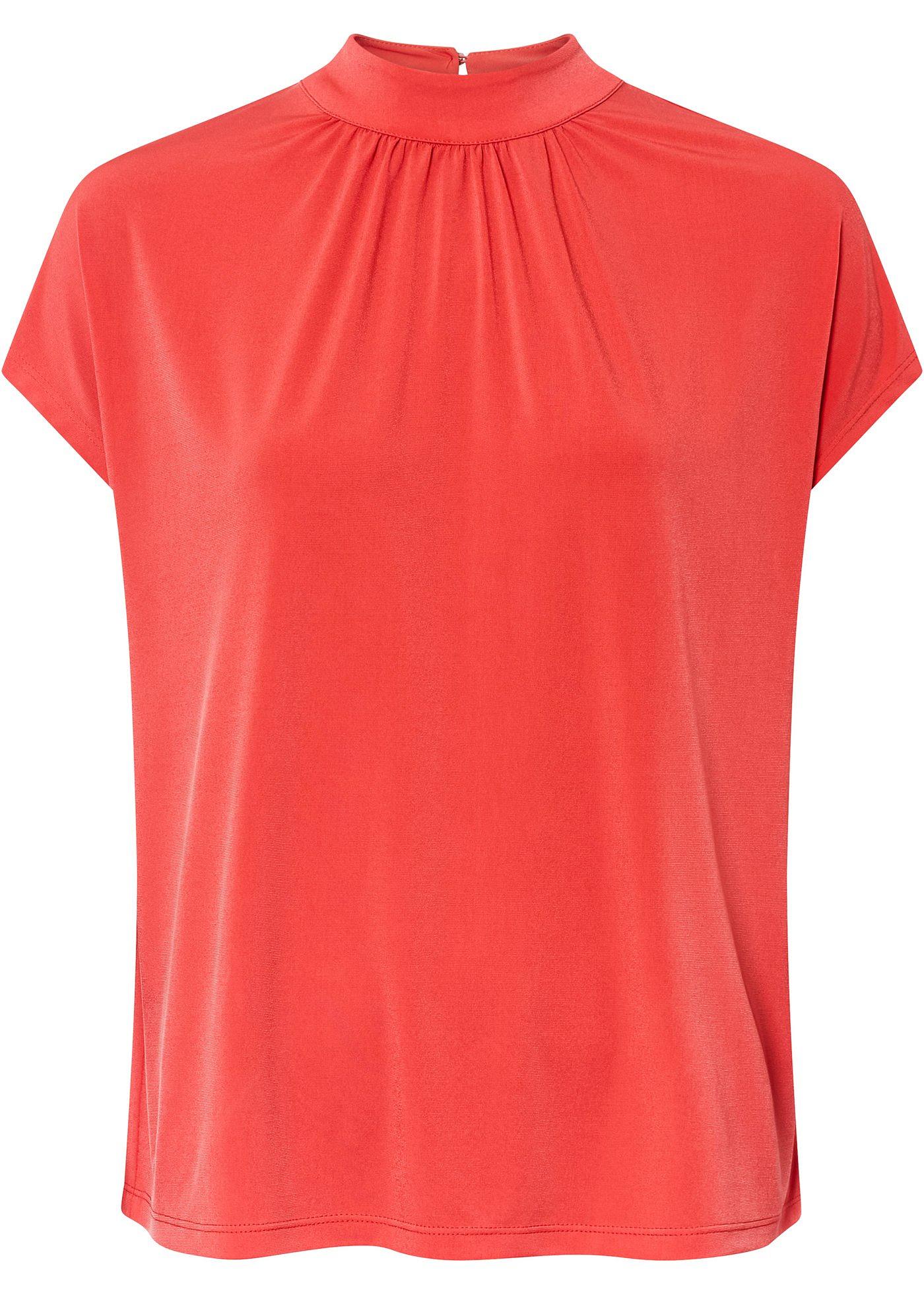 Trendiges Shirt mit leichter Raffung. - signalrot, regular