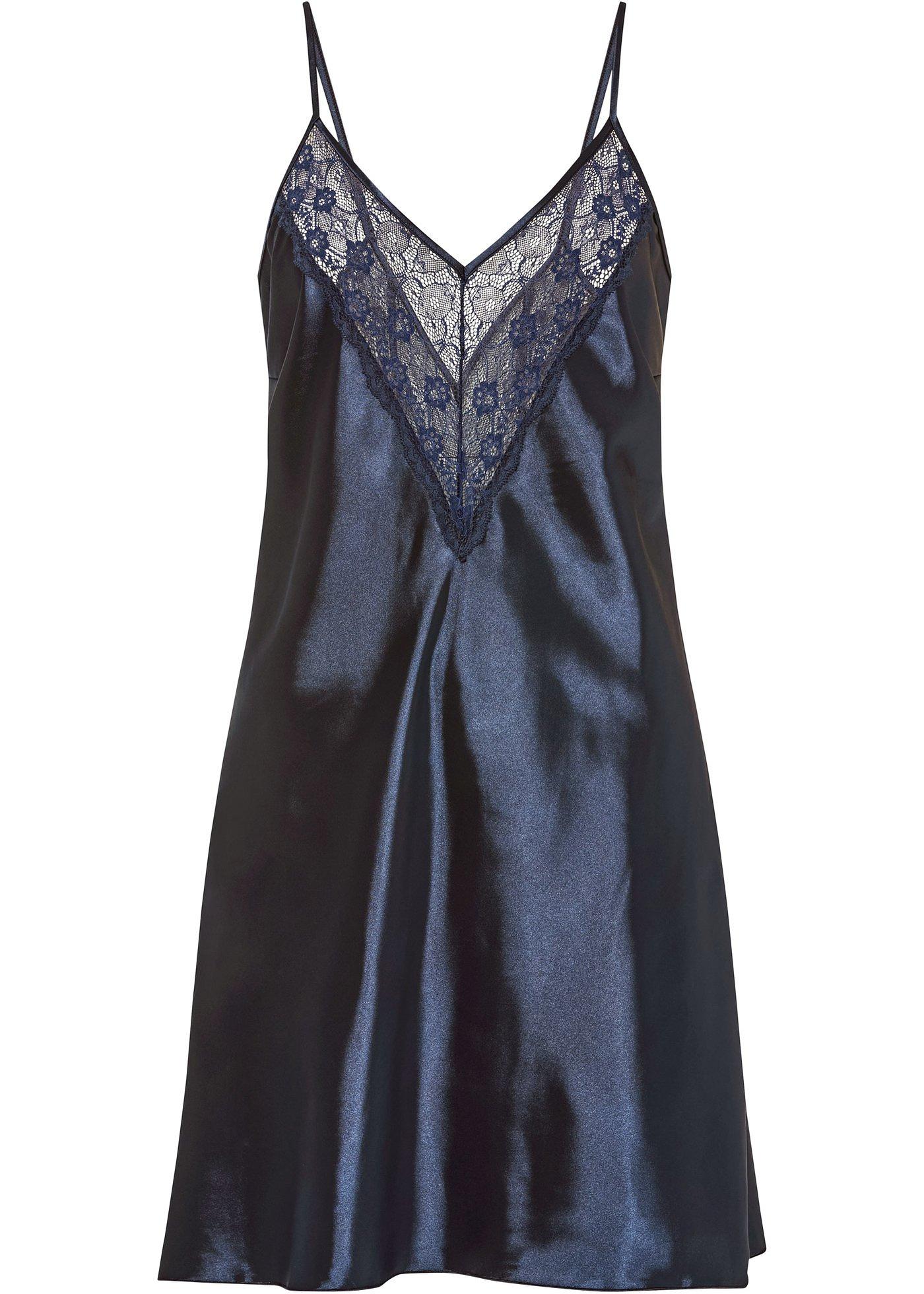 Elegantes Negligé mit Spitzendetails - mitternachtsblau