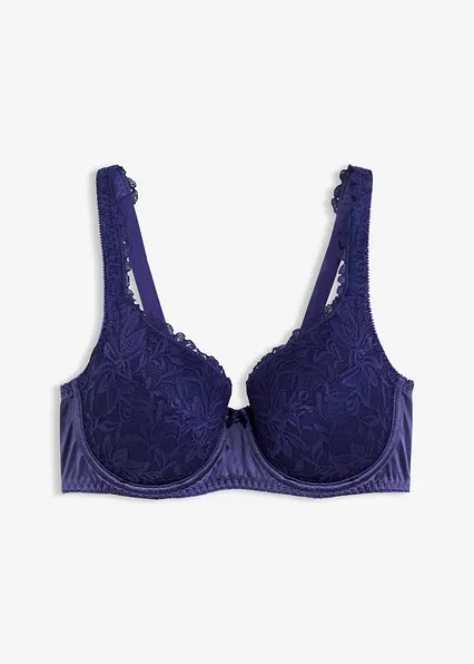 BH mit gepolsterten Cups und Spitze - blau, Cup E | bonprix