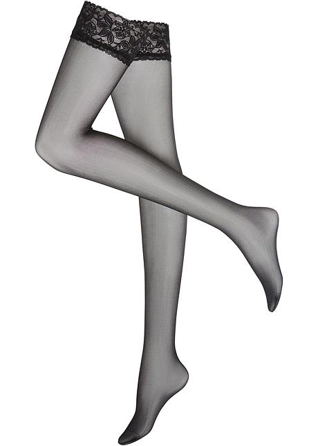 Halterlose Strümpfe 20den mit recyceltem Polyamid und Spitze