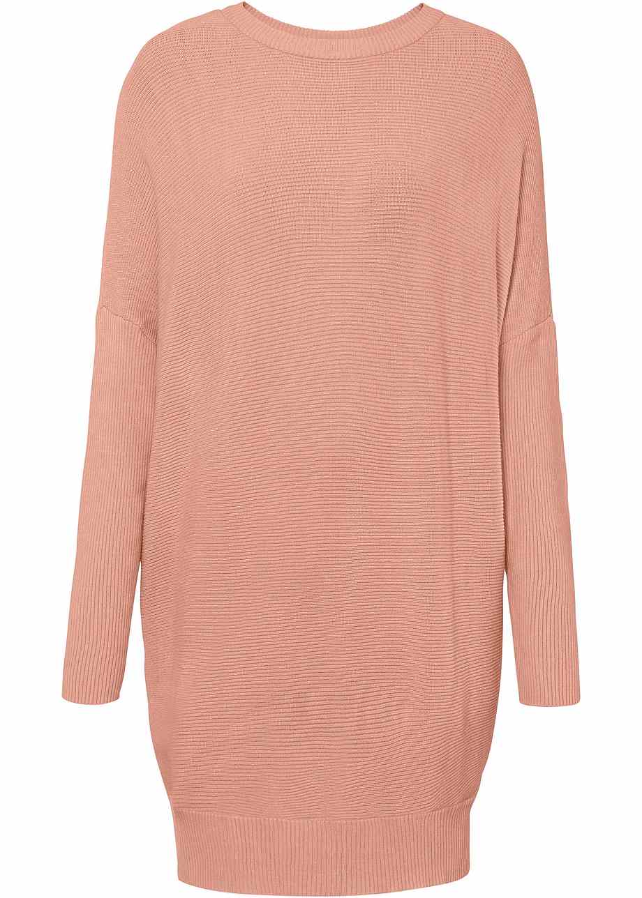 Oversize Long-Pullover hinten länger - vintagerosa meliert