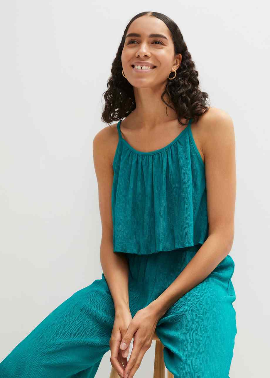 Sommerliches Spaghetti-Top mit verstellbaren Trägern. - dunkelgrün