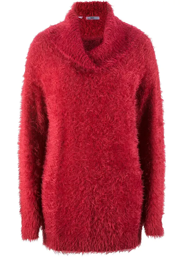 Warmer Flausch-Pullover in Oversize-Optik - rot - Damen | bonprix