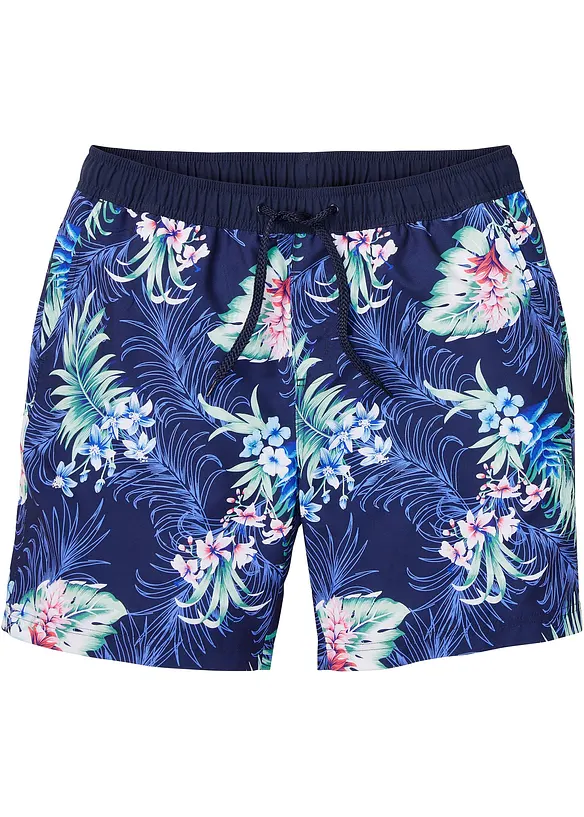 Sommerlich bedruckte Strand-Shorts - blau - Herren | bonprix