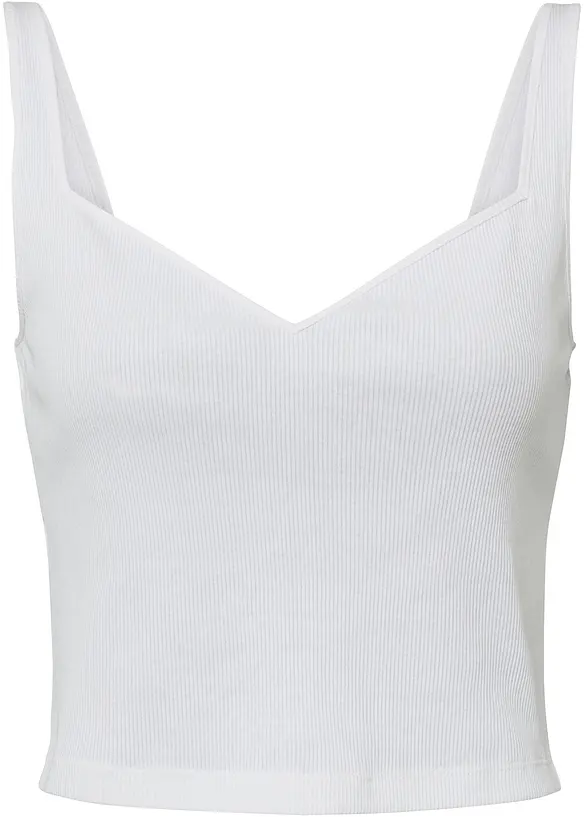Modisches Top mit schmalen Trägern - weiß - Damen | bonprix