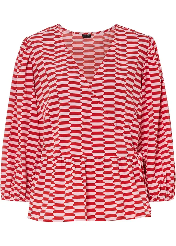 Moderne Bluse in Wickeloptik - rot - Damen | bonprix