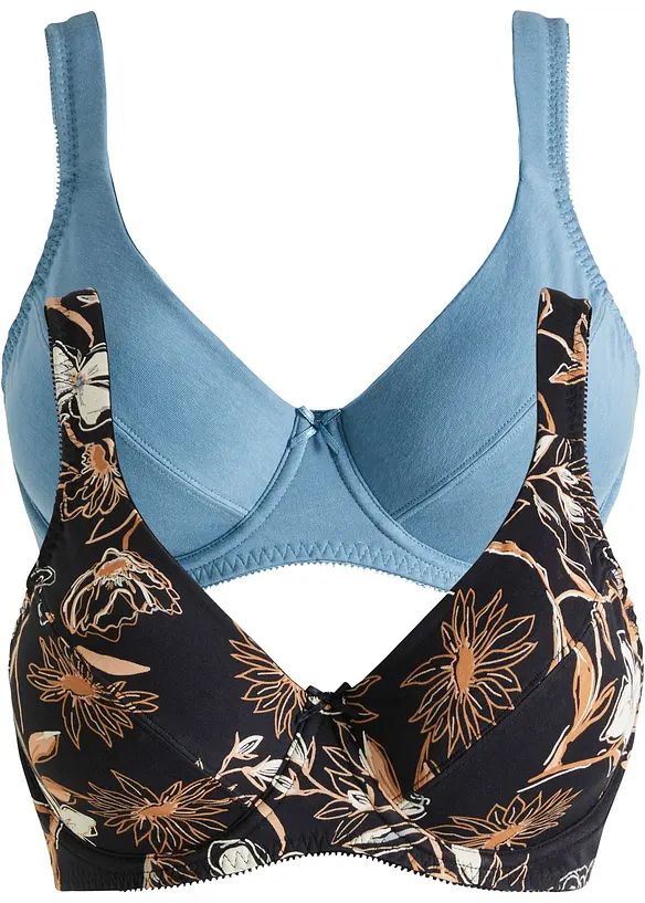 Bügel-BH mit Bio-Baumwolle und gepolsterten, breiten Trägern für ein ...