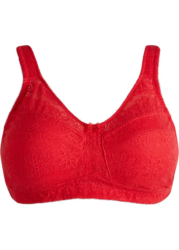 BH mit floraler Spitze - rot, Cup F - Damen | bonprix