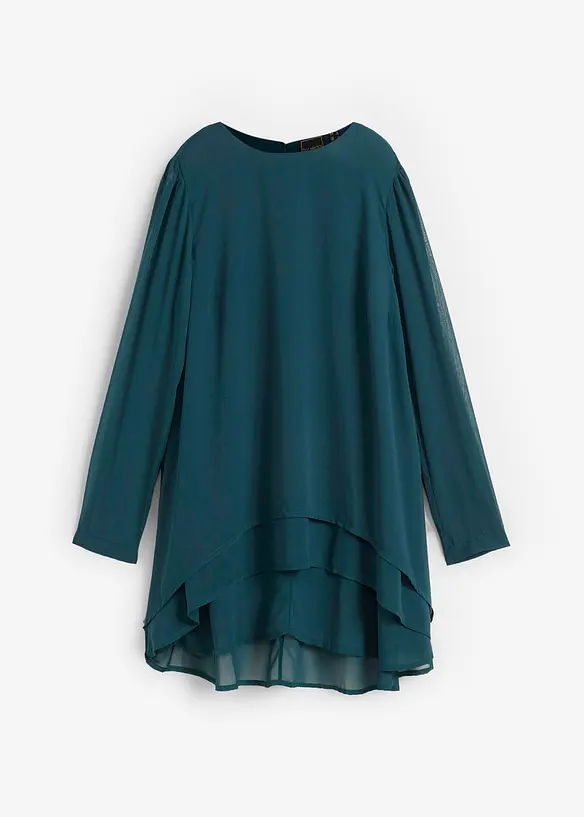 Trendige vokuhila Long-Tunika - grün - Damen | bonprix