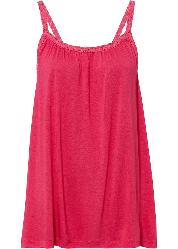 Trendiges Spitzen-Top in legerer Optik - pink - Damen | bonprix