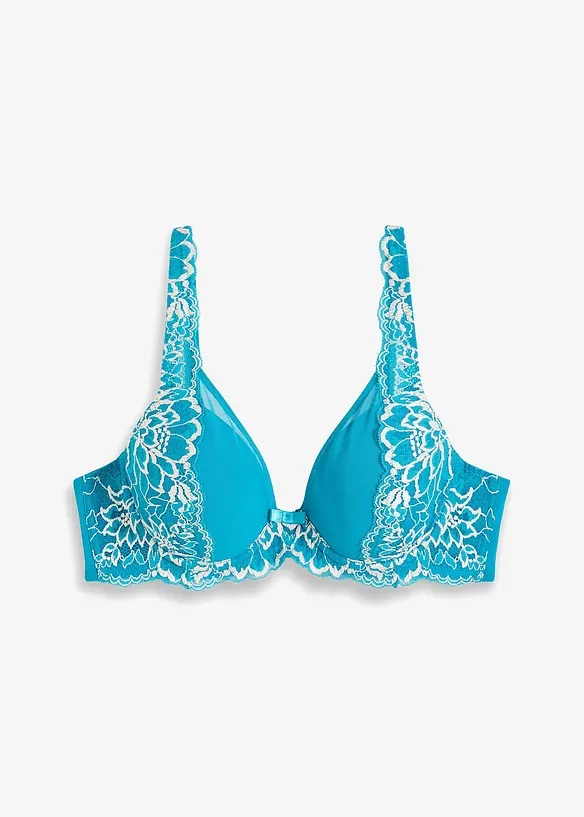 Hübscher BH mit Spitze - blau, Cup D - Damen | bonprix