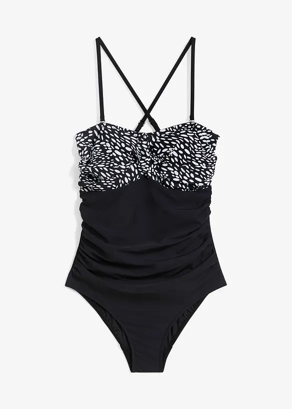 Modischer Shape Badeanzug mit mittlerer Formkraft - schwarz