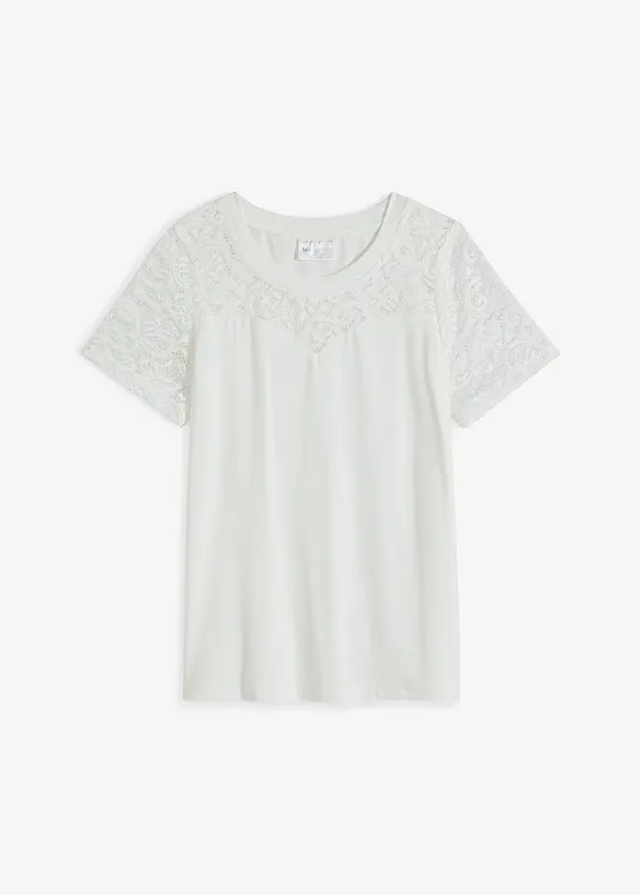 T Shirt Wei Mit Spitze