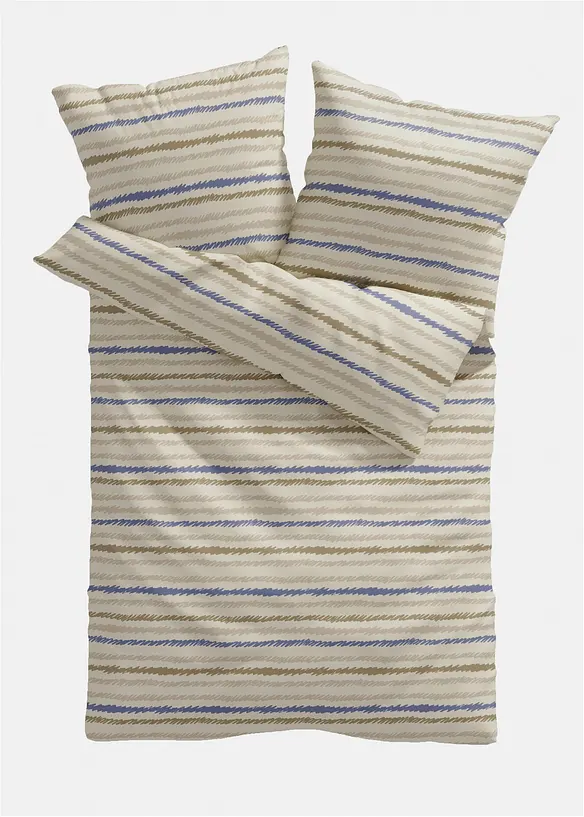 Bettwäsche mit modernem Streifen Design - creme, Linon | bonprix