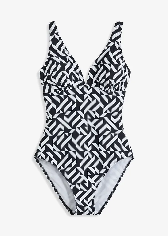 Femininer Shape Badeanzug mit leichter Formkraft - schwarz