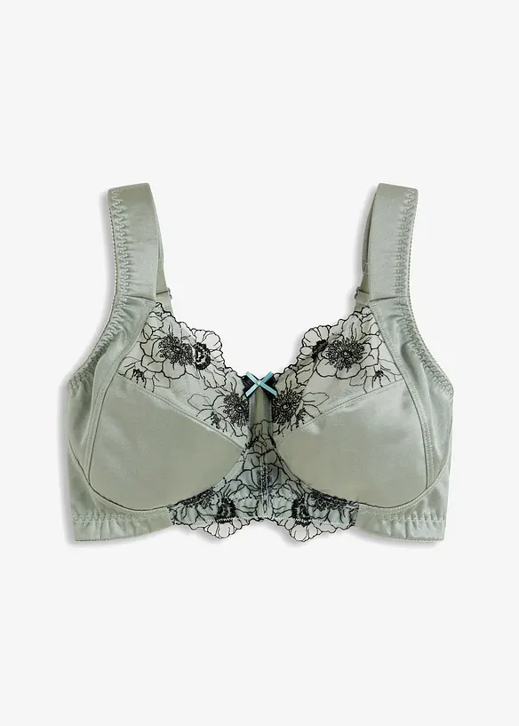 entlastender BH mit edler Stickerei - grau, Cup G | bonprix
